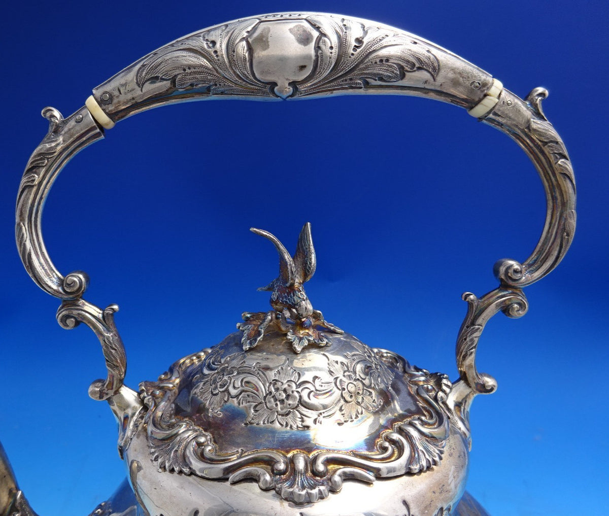 Martin Hall and Co English Victorian Sterling Silver Tea Set 5pc 3D Bi ...
