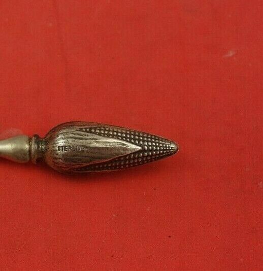 Webster Sterling Silver Corn Holder with Kernels and Leaves 2 7/8" Hei ...
