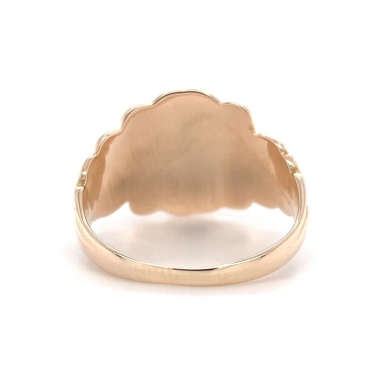 Victorian 10k Yellow Gold Signet Ring with Fancy Roses and Scrollwork ...